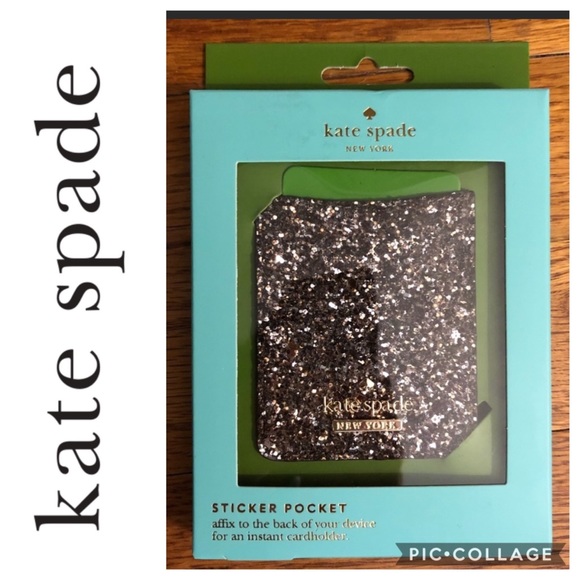 kate spade | Accessories | Nwt Kate Spade Glitter Sticker Phone Pocket ...